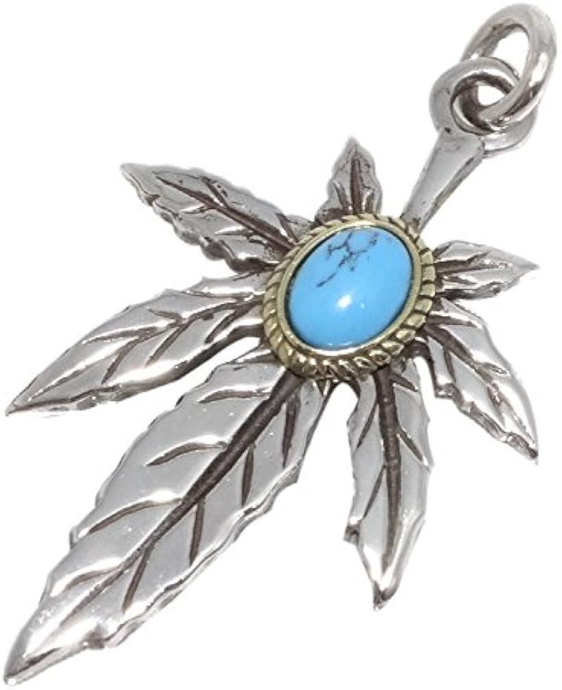 縦44mm / 横27mm / 重さ:7.5g素材：スターリングシルバー925 刻印あり 金色部分：ブラス（真鍮）石：ターコイズ（トルコ石）チェーンは付属致しません。ペンダントトップのみの商品でございます。ネイティブアメリカンが装飾品やお守...
