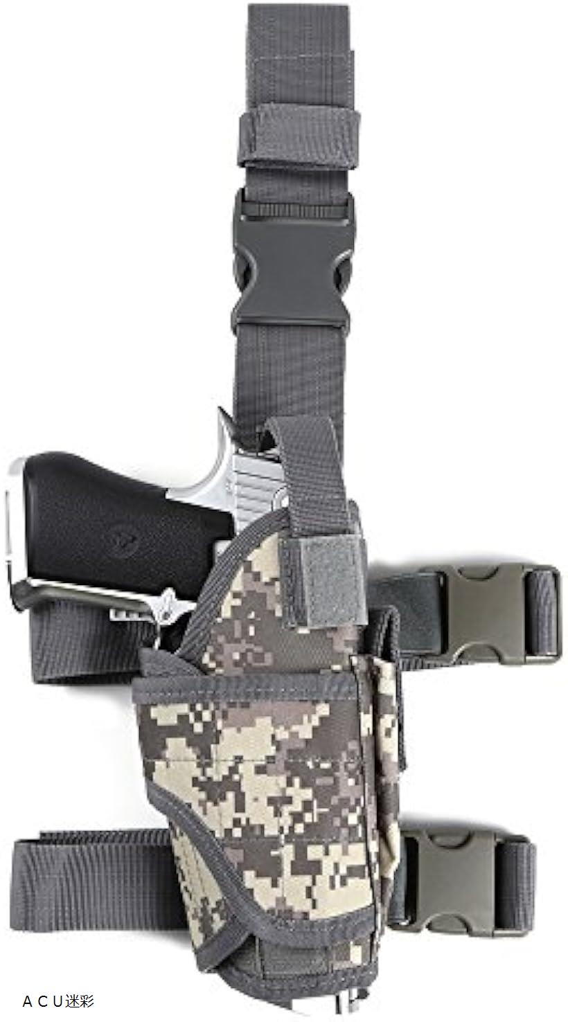 サバイバルゲームやミリタリーコスチュームに右足用レッグホル スター ガンホルダーとなります。腕を下げた時に手にちょうど当たる位置、太もも付近に取り付けることから、サイホル スターとも呼ばれます。メリットとしてボディーアーマーや、タクティ カ...