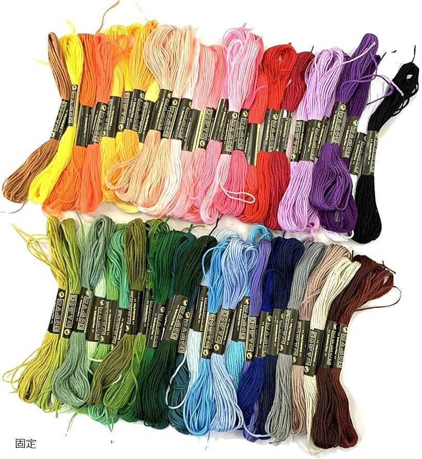 ・おうち時間の趣味におすすめ。刺繍糸50本セットです。・色はランダムの50本セットです。（ランダムのため色の指定はできません。同じ色が入っている場合がございます）・刺繍用としてだけでなく、ミサンガを作ったりアクセサリーの素材の一部としてもご...