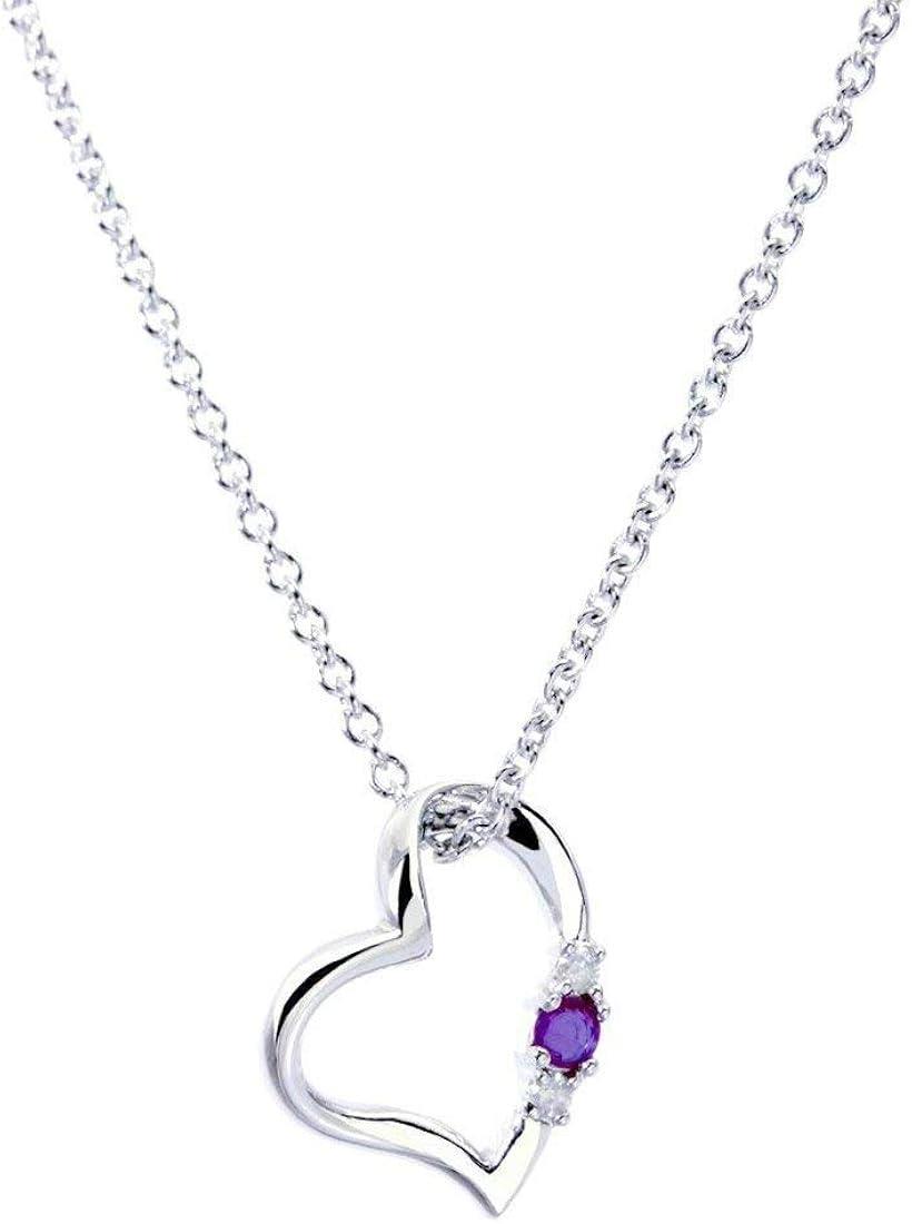 サイズ：約10mmx10mm チェーン:45cm(アジャスター5cm含む)SV925/あずきチェーン 素材：シルバー925(プラチナコーティング) 石：天然ダイヤモンド　0.01ctx2石 アメジスト　2mmx1石 付属品：ジュエリーケース...