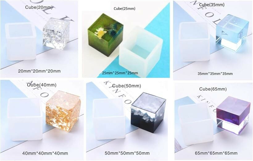 ・「用途」 レジン、オルゴナイト、エポキシ樹脂、樹脂粘土などに ご利用いただけるシリコンモールド型です。正方形の6サイズのセットになります。アクセサリーや飾りつけ・ミニ手作り石鹸・各種工作などの製作にご活用ください。・「サイズ」完成品のサイ...