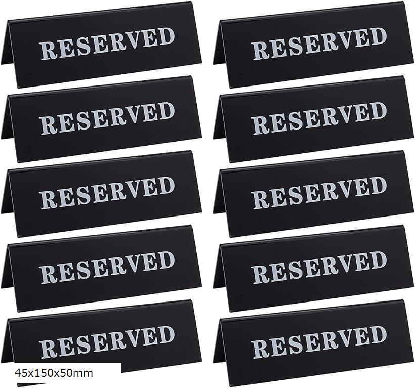 ・「サイズ詳細」幅約150mm、長さ45mm、厚さ50mm。・「デザイン」ご予約席のサインが両面に入っています。わかりやすく、高級感を出します。・「高品質素材」これらの予約テーブルシートサインはアクリルで作られており、軽量で再利用可能、頑丈...