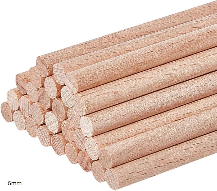 パッケージとサイズ：丸棒30本入り；サイズ：直径6mm、長さ300mm；天然木材：スティックは高品質な木材でできており、丈夫で壊れにくく、しっかりとした作りで、表面とエッジは入念に研磨され、バリがなく、滑らかな手触りです。使いやすい：このク...