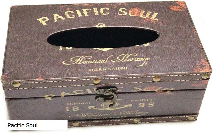 ・ティッシュペーパー を 収納 する ティッシュ BOX カバーケース です。アメリカン テイスト が おしゃれな アンティーク風 ティシュ ボックス です。・表面 の 留め金、 裏面 の 蝶番、 ビンテージ 加工 風 の PUレザー によ...