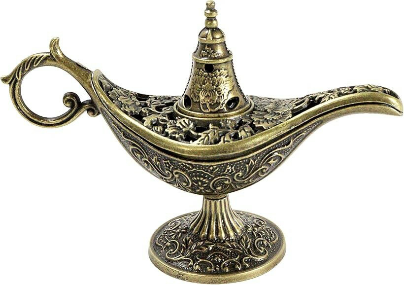 「コーンお香専用お香たて」 アラジン風デザイン:魔法のランプをモチーフにしたおしゃれな香炉。空間を華やかに彩るインテリアとしても活躍「対応香サイズ」天然盤香（直径約42mm）にぴったり。甘く深みのある沈香、爽やかな檀香、花のように柔らかな香...