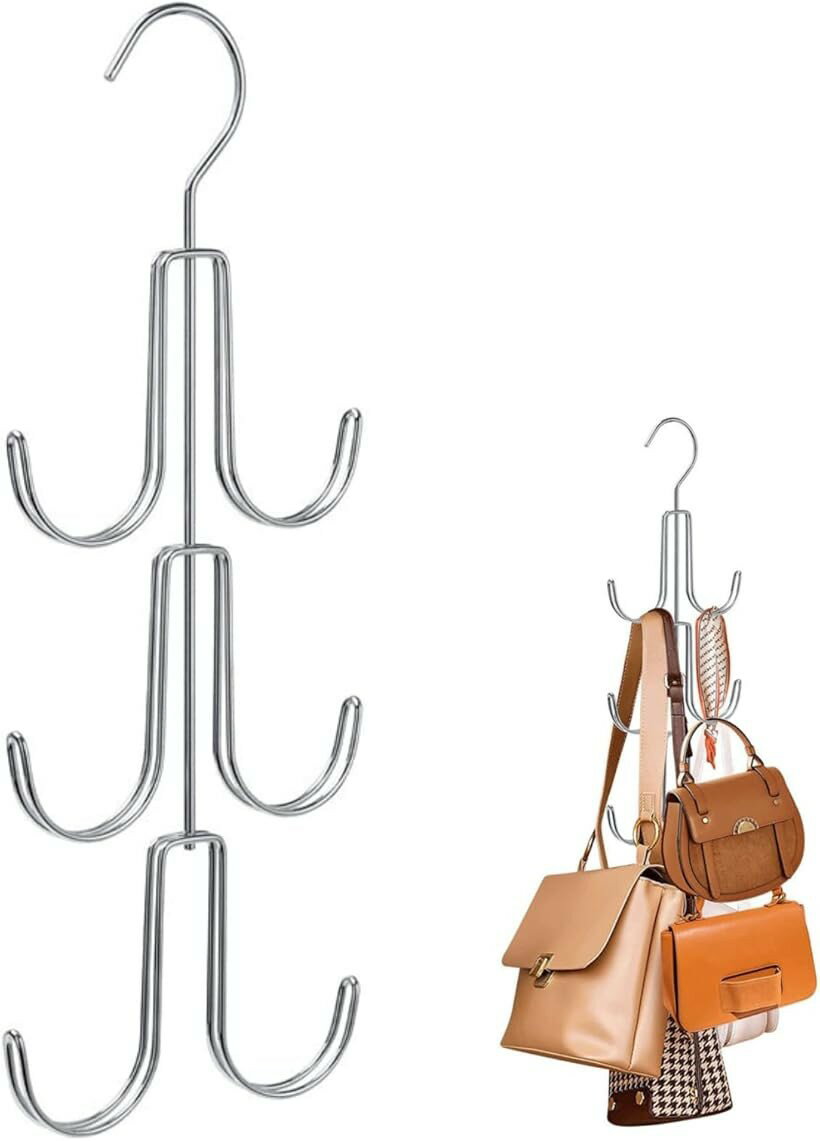 「省スペース収納」最大6個までのカバンや帽子、小物を一括で吊り下げ可能です。縦の空間を有効活用し、クローゼットや玄関先でもスッキリ整理できます。「固定フックで簡単設置」ポールやハンガーに掛けるだけのシンプル構造。「工具不要設置」工具を使わず...