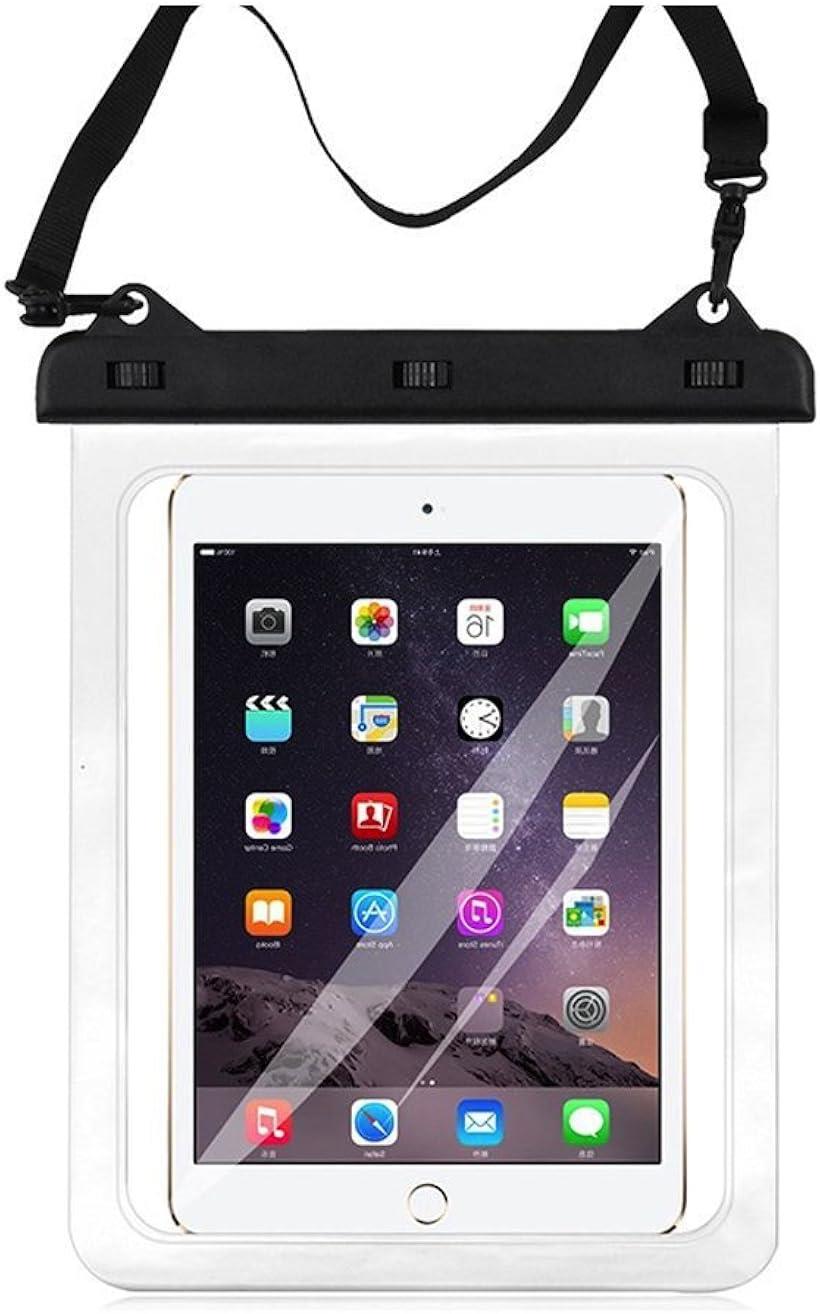 ・お風呂やアウトドアでの御利用に最適なタブレット用防水ケース。11.5inchまで対応のBIGサイズ。・ワンタッチロック機構を採用し、出し入れが苦になりません。「収納部サイズ」27cmx22cm・IPX8等級相当の防水機能を持ち、水深約10...