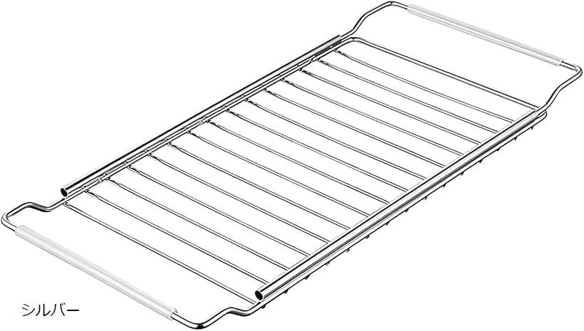 シンク用の伸縮可能な水切りラックです。シンクの幅に合わせて簡単に伸縮できます。シンクの中のスペースを有効活用できるので便利です。さびにくく耐久性に優れたステンレス製なのでお手入れも簡単です。食器などの水切りが簡単にできます。「サイズ」幅約2...