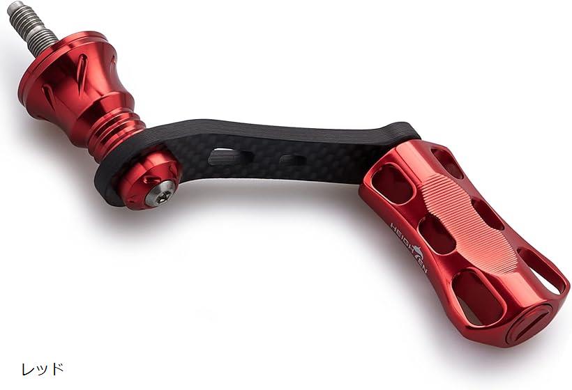 ・「ライトゲーム 渓流釣り用」1.5K炭素布のハンドルで更に強度アップ、22mm(幅)x11mm(厚)軽量ノブ搭載、全体的に軽量。・「サイズ」ハンドル軸心距離42mm、ノブ22mm(幅)x11mm(厚) 「総重」19g(シマノ用)/16.5...