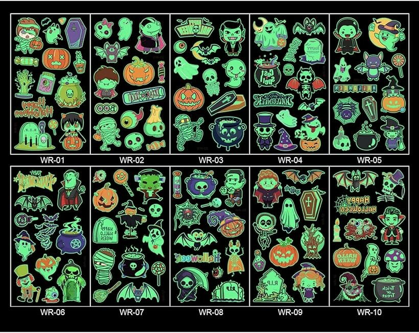バリエーションコード : 2bjdij2fvi商品コード2bjdijdpkq商品名ハロウィン 夜光 蛍光 タトゥー シール 10枚セット 4種類 ステッカー ボディフェイス 仮装 コスプレ 光る お化け 図柄ブランドLakerutaカラーW...