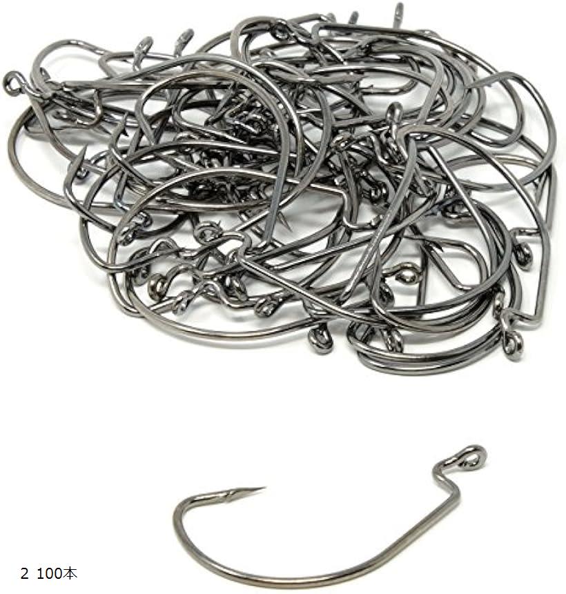 バス釣り用のワームフックの50～100本セットです。＊サイズにより内容量が異なります。趣味のバスフィッシングからトーナメントまで幅広い用途でお使いいただけます。淡水だけでなくソルトウォーターでも大活躍。メバルやカサゴ、ソイ等のロックフィッシ...
