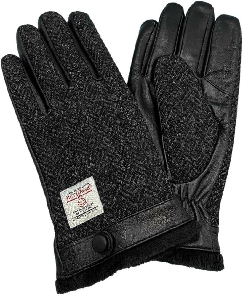 バリエーションコード : 2b23npqg6k商品コード2b93u2l1hq商品名ハリスツイード HARRIS Tweed x羊革手袋 メンズ スマホ対応 裏ボア ブラックへリンボン HBGL008 BKHブランドnature et evo...