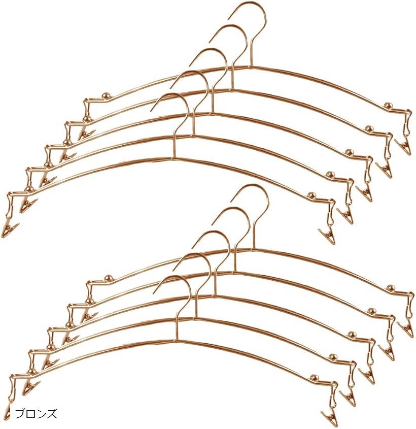 「シンプルで美しいデザイン」シンプルなデザインとゴールドの輝きが特徴的な下着用ハンガーです。クリップ付きで干しにくいパンツやブラジャーも簡単に干すことができ、型崩れを防止できます。「お得な10本セット」10本セットになっておりますので、衣類...