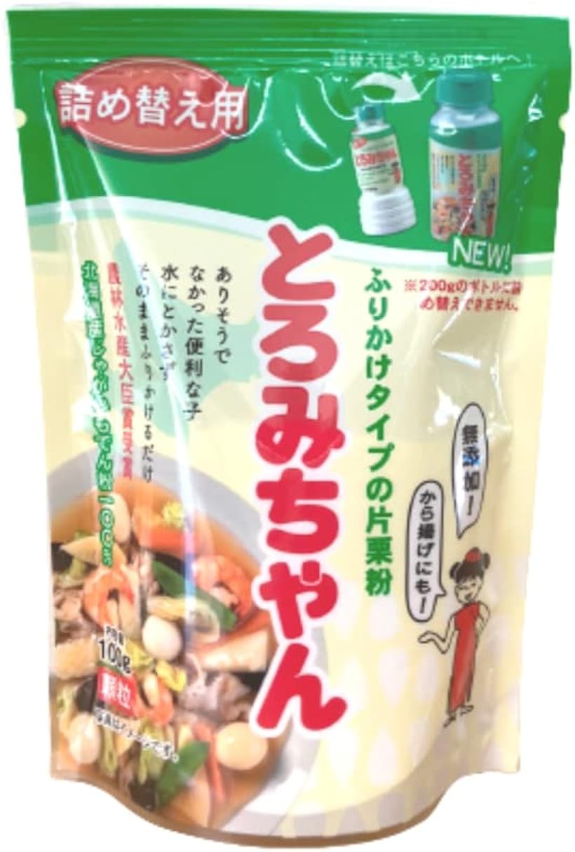 商品コード2b4pd8y5yf商品名詰め替え用 顆粒片栗粉 100gx3個セットブランドとろみちゃん・忙しい時こそ、手際よく済ませたい食事の準備。慌てれば慌てるほど失敗してしまいませんか？そんな欠点を解消したのが、ふりかけタイプの片栗粉「と...