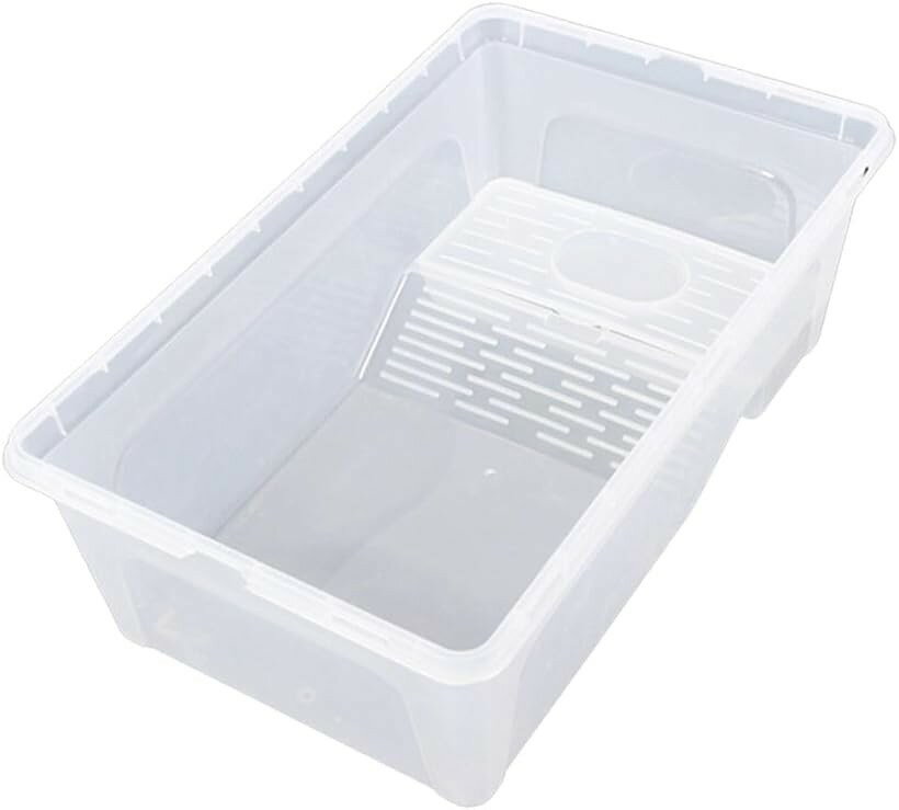 「飼育や観察がしやすい」亀の水槽は、美しいデザインと快適性が特徴で、クリアな透過性を持ち、広々とした空間から360度全方位の観察が可能です。この箱は単なる水槽ではなく、新しい視覚体験を提供するユニークなオブジェクトです。通気性の良いオープン...