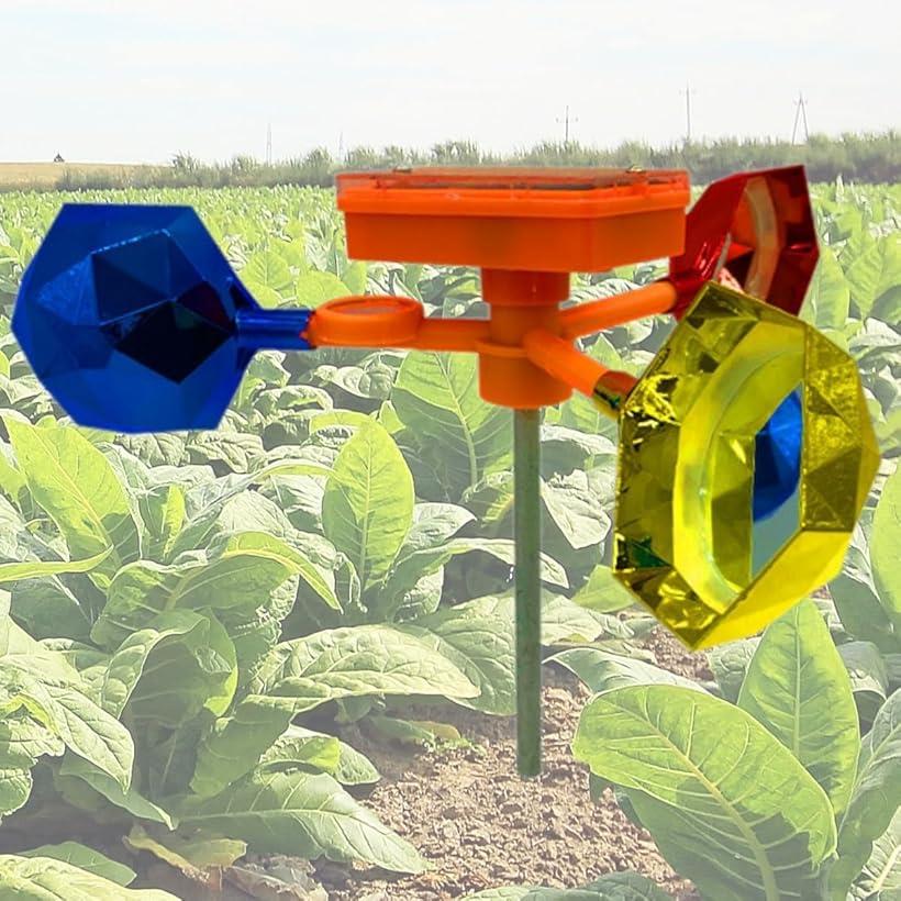 360°回転する多面反射鏡で鳥の視覚を混乱。効果的な鳥撃退システム 風力で360°回転する多面反射鏡を搭載し、太陽光をあらゆる方向に反射することで鳥の視覚を混乱させ、寄りつかせません。光の乱反射によって鳥にとって不快な環境を作り出し、農作物...