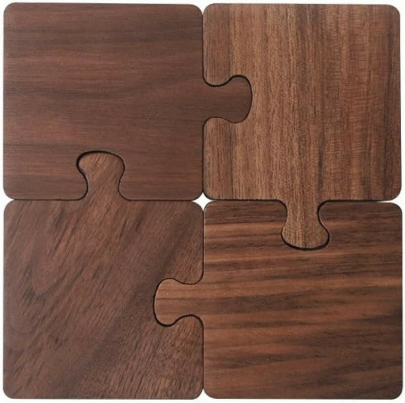 「木製コースター」食卓に並べるだけで気分が上がる、ジグソーパズル型の木製コースター「可愛いパズル形状」つなげて楽しい。使って便利。遊び心あふれるコースターセット「多機能コースター」使い方自由自在。鍋敷きにもなる木製パズルで暮らしに工夫を「天...