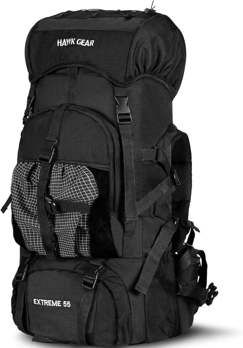 バリエーションコード : 2bbv1ai9te商品コード2bfd40g18m商品名バックパック 55L 防水 大容量 レインカバー ザック 長期旅行 防災 災害 ジェットブラックブランドHAWK GEAR(ホークギア)カラージェットブラック...