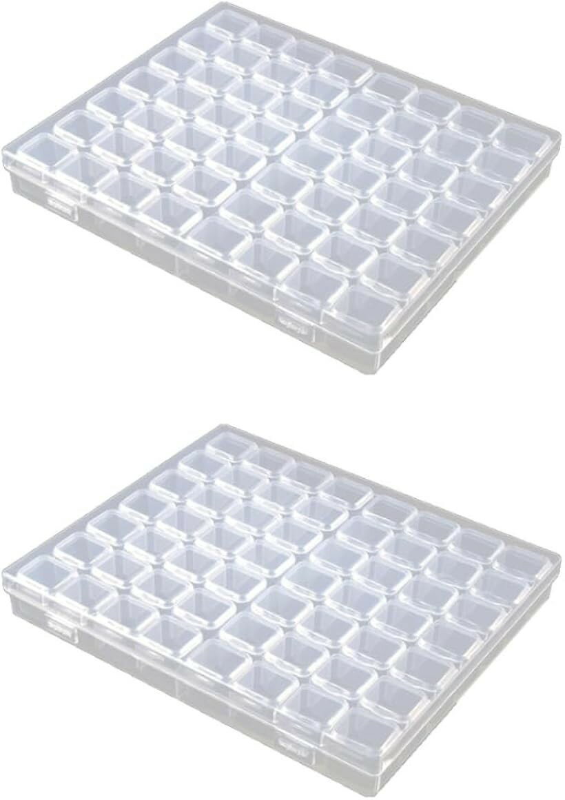 「透明でコンパクト収納」透明なので一目で中身を簡単に見ることができます。簡単に保管して整理できます。「色や種類が一目で確認」56個の小分けケースは、ひとつひとつ個別に取り出すことができます。小さな物も収納しやすいです。「商品内容」サイズ：2...