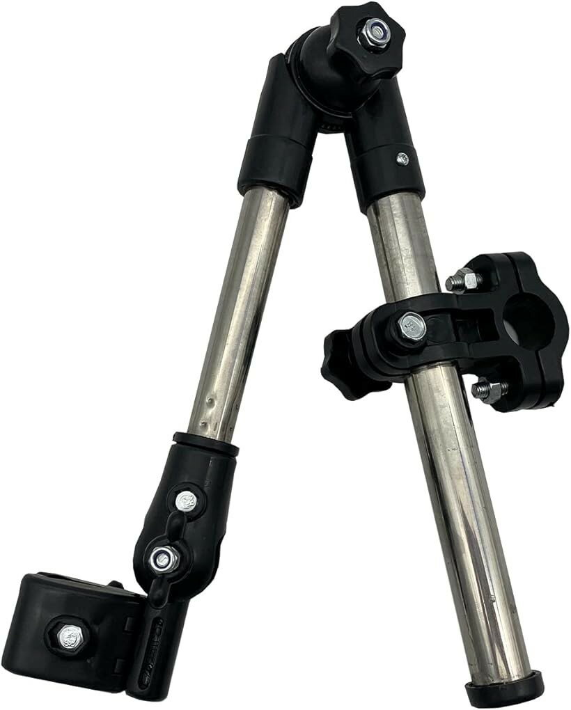 「1つは持ちたいアイテム」手に持たずに傘をさせる傘スタンドはベビーカー、自転車、電動自転車、車椅子などに取り付けることができ傘をささなくとも両手が使える頼りになるアイテムです。傘スタンドがあるだけで雨の日のお出かけも楽になります。「角度調整...