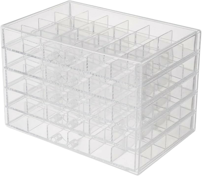 「商品特徴」耐久性抜群のアクリル素材を使用し、細部まで丁寧に仕上げた120マス収納。「視認性」中身が一目でわかる透明引き出しで、使いたい物がすぐに見つかります。「素材品質」高透明アクリルを採用し、アクセやネイル用品の収納にぴったり。「時短整...