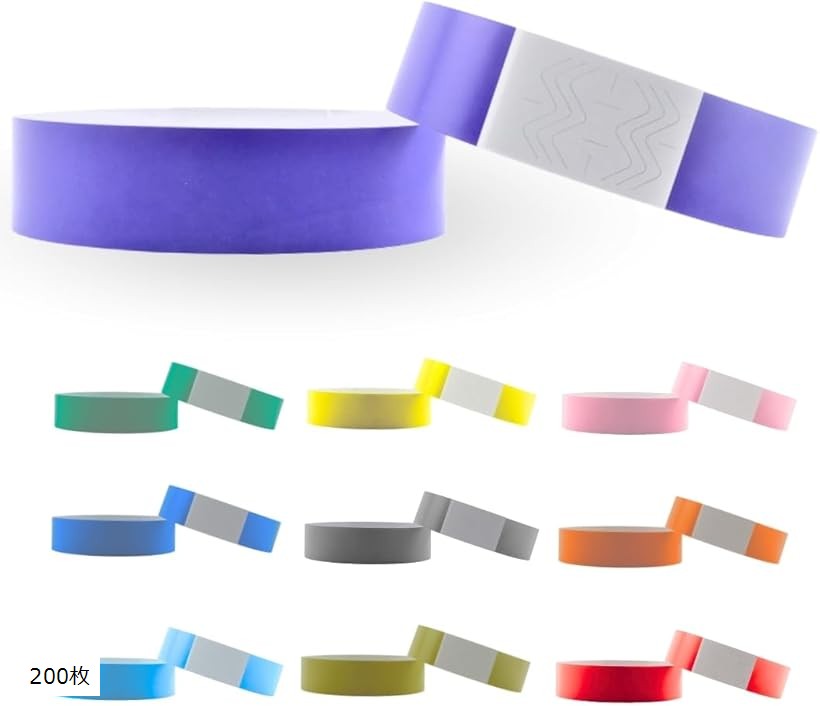 「不正入場を防止」一度外すと再装着ができない仕様のため、不正入場やチケットの使い回しを防ぎます。目視での確認が可能なため、入場時のチェックもスムーズになり、管理側の負担を減らしながらセキュリティを向上させます。「高耐久素材」破れにくい防水加...