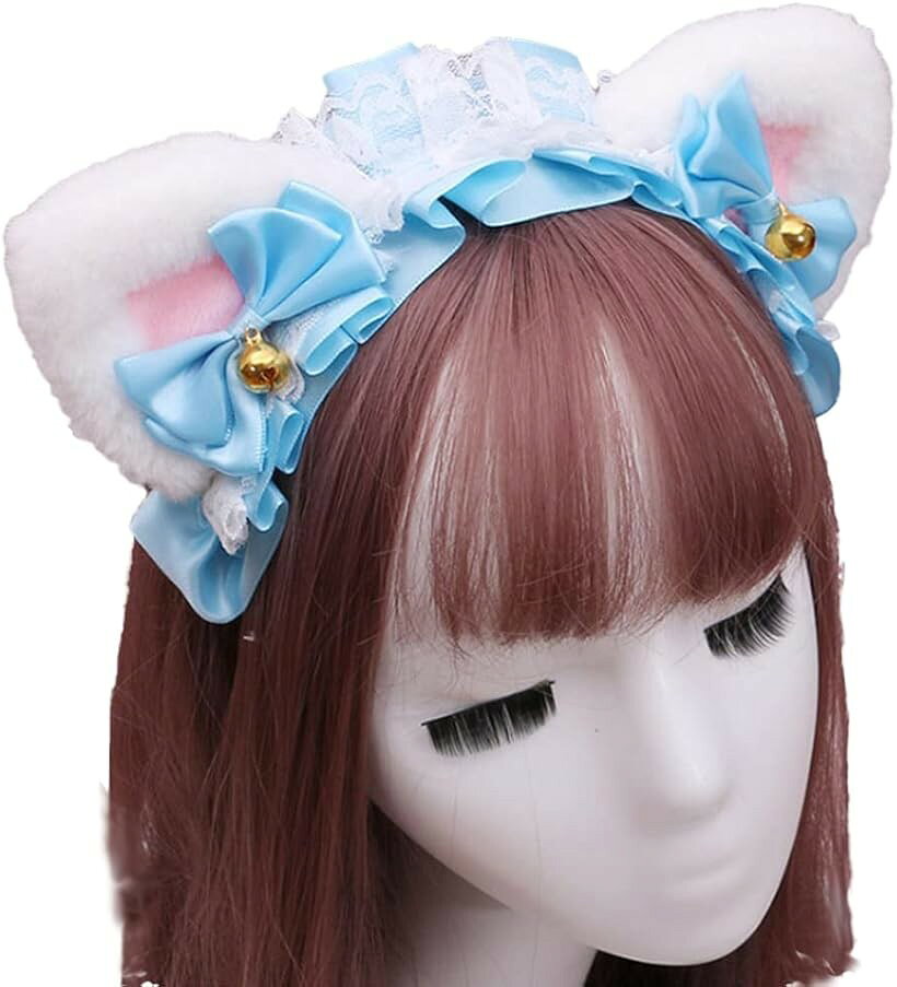 バリエーションコード : 2b46sldcrj商品コード2b46grco32商品名ヘッドドレス ねこ耳 カチューシャ メイド リボン コスプレ 髪飾り 白耳・ブルーブランドFUPUTWOカラー白耳・ブルー・ふわふわの可愛いねこ耳付きレディー...