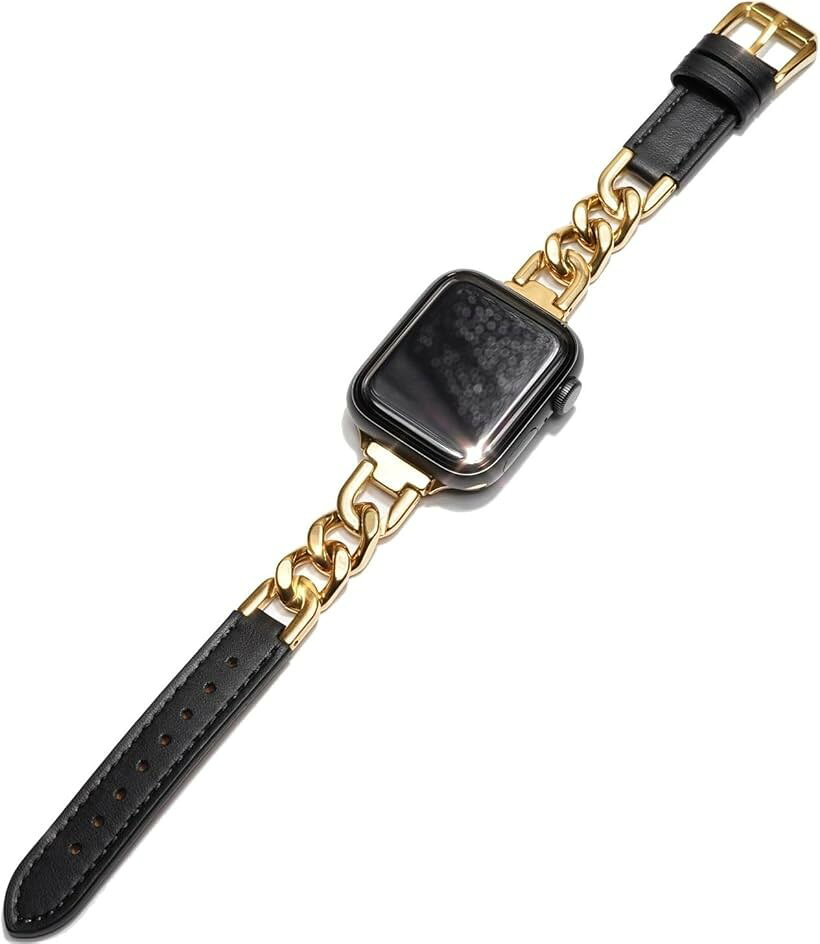 バリエーションコード : 2b9rqnsoyo商品コード2bjktcjc9h商品名Apple watch チェーン ＆ レザー ベルト おしゃれ アップルウォッチ 時計 バンド ステンレス/シルバー 本革 レディース ギフト プレゼント 4...