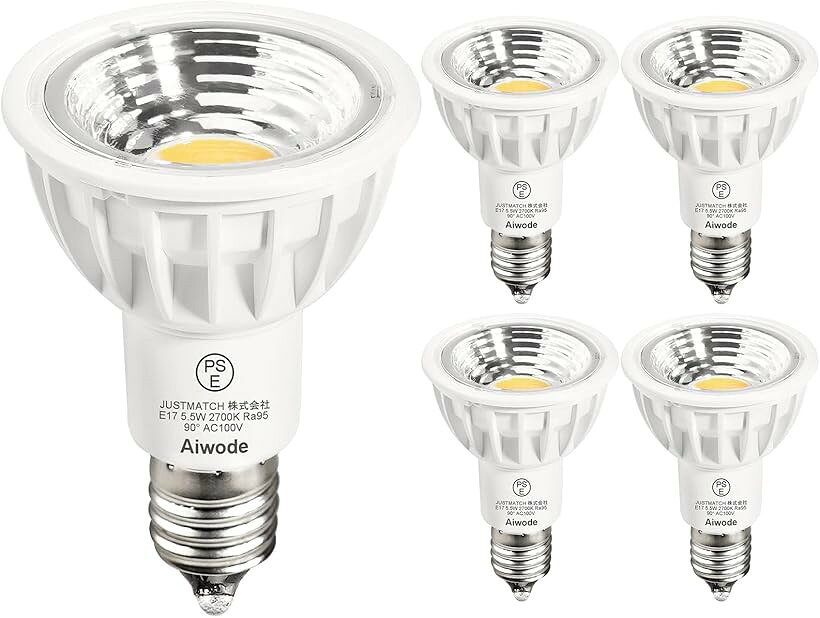 バリエーションコード : 2bj16tpcwv商品コード2b8rn4udi2商品名5.5W LED電球 E17口金 電球色2700K 50-60W形相当LEDハロゲン電球 LEDスポットライトCRI95 明るさ550lm調光不可広角90°交...