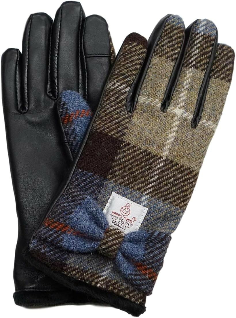 バリエーションコード : 2b6hfqqqjf商品コード2b65t0yjso商品名ハリスツイード Harris Tweed レディース レザー コンビ スマホ対応 革 手袋 裏ボア ケース付 FREE S-M リボンタイプ ブラウンチェック...