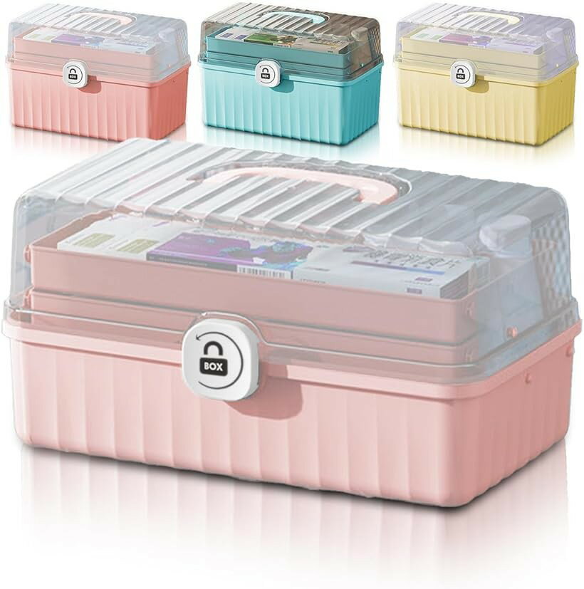 バリエーションコード : 2bu0dto1dg商品コード2bu0d0ydsw商品名3段で整理整頓 救急箱 薬箱 大容量 おしゃれ 可愛い 薬 収納ケースブランドRIMINAカラーピンクサイズ等小サイズ「ポップで可愛い薬箱」 ブルー・ピンク・...