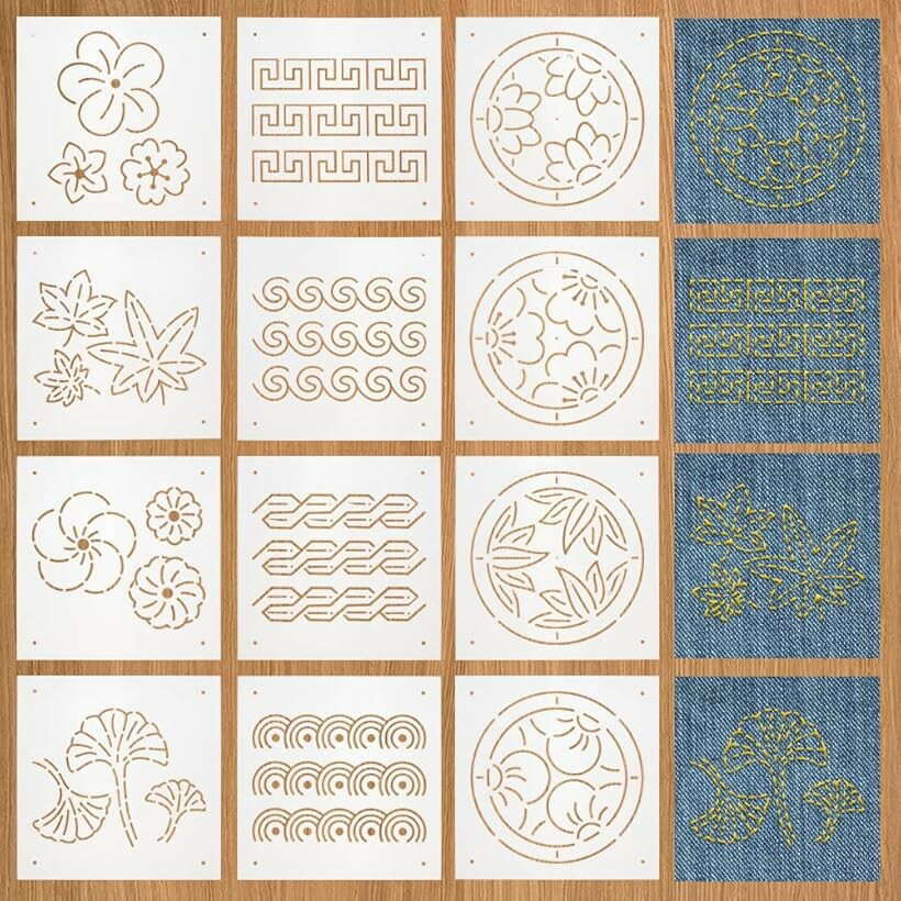 バリエーションコード : 2b9n2vyl3q商品コード2bu5jtjohd商品名12枚 刺繍ステンシル 13x13cm 厚さ0.3mm 刺し子ステンシル フラワー、リーフ、連続模様など12スタイル PET 描画線テンプレート 刺し子テンプ...