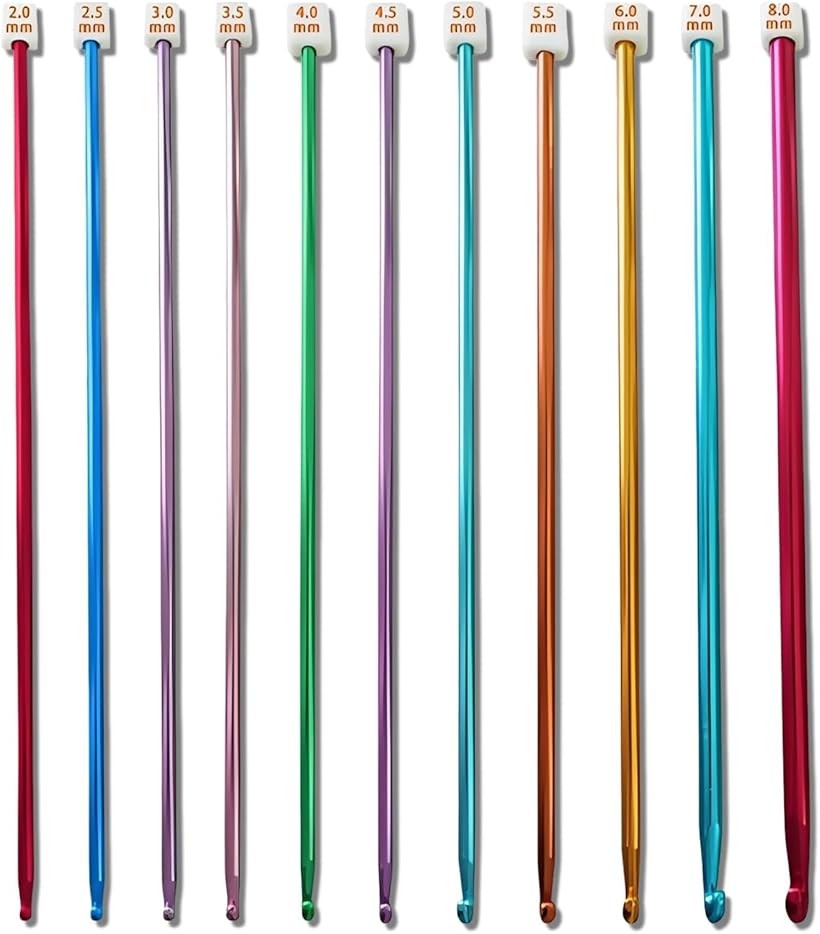 商品コード2brs46jvsh商品名見やすいサイズ表記 編み棒 アフガン針 かぎ針 アルミ 27cm 2.0-8.0mm 11本セットブランドfogman「2.0～8.0mm 全11サイズで号数迷子ゼロ」本品は2.0mm/2.5mm/3.0...