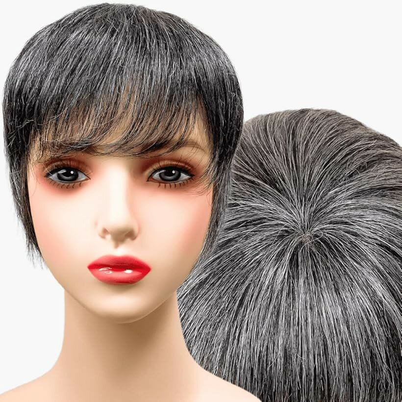 バリエーションコード : 2b9dtpnqrh商品コード2bu5fpc3vn商品名部分ウィッグ かつら ヘアピース ポイントウィッグ 白髪 グレイヘアー グレイ 女性 レディース 人毛mix ショート 前髪 ストレート 前髪ウィッグ O型つ...