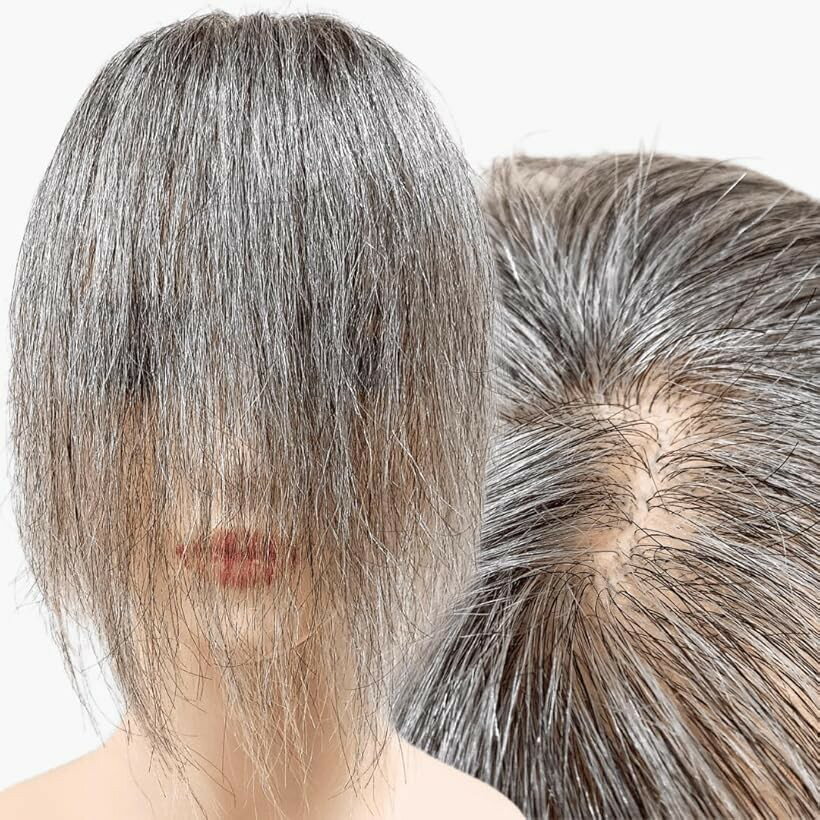 バリエーションコード : 2b9dtpnqrh商品コード2buidotglp商品名部分ウィッグ かつら ヘアピース ポイントウィッグ 白髪 グレイヘアー グレイ 女性 レディース 人毛mix ショート 前髪 ストレート 前髪ウィッグ O型つ...