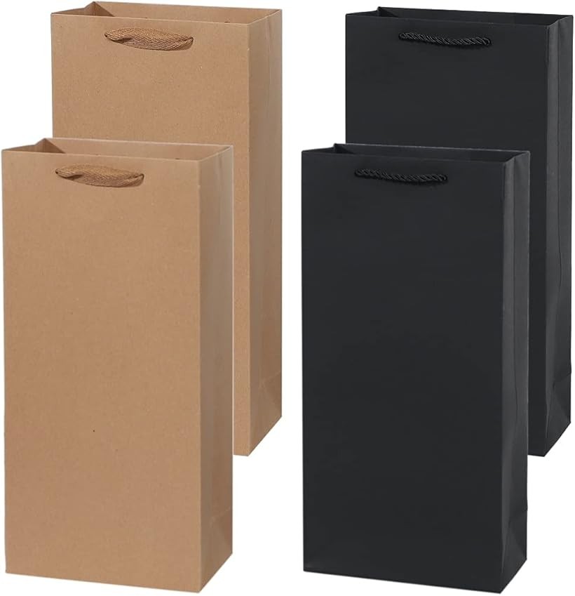 バリエーションコード : 2b4ud69l2t商品コード2b4h1g6pj3商品名ワインバッグ カラーチャームバッグ ボトルバッグ ギフトバッグ 紙袋 手提げ袋 プレゼント 2本用 4枚 セットブランドTKYカラーブラウン＆ブラック「丈夫な...