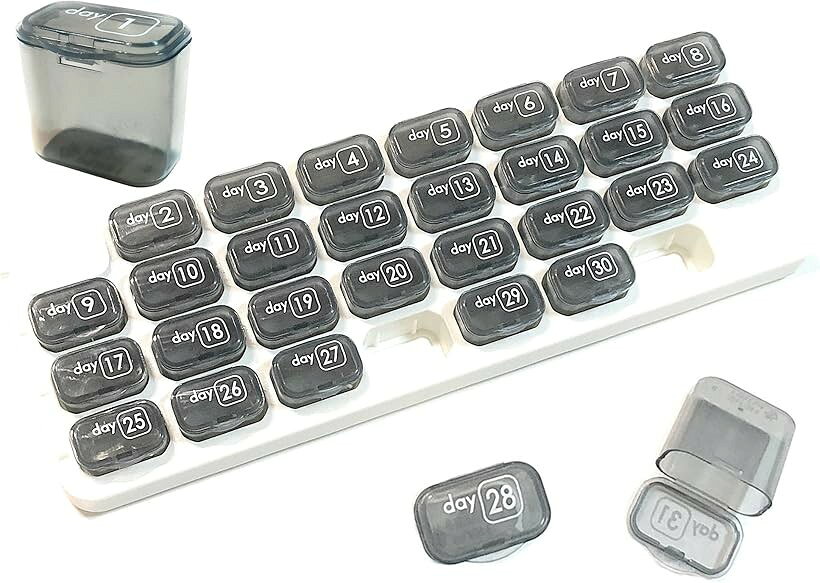 バリエーションコード : 2b4jli315g商品コード2b4jlllc86商品名ピルケース 1ケ月 管理 保管 飲み忘れ防止 カレンダー 携帯用 小分け用 選べるカラー SW1769グレーブランド3worldカラーグレーサイズ等1個 (x...