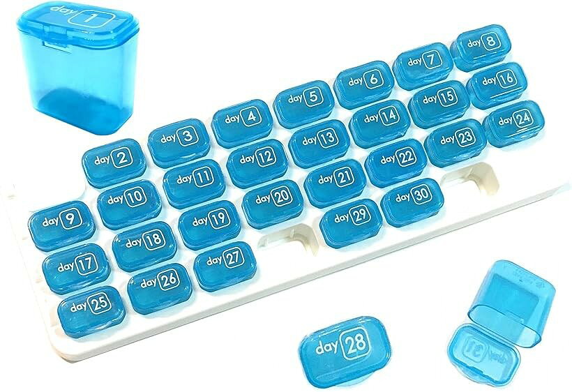 バリエーションコード : 2b4jli315g商品コード2b4jlpxri8商品名ピルケース 1か月 管理 保管 飲み忘れ防止 カレンダー 携帯用 小分け用 選べるカラー SW1767ブルーブランド3worldカラーブルー「カラー」レッド「...