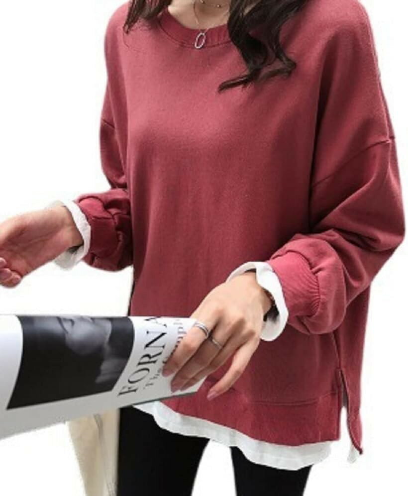バリエーションコード : 2b4ncldy3t商品コード2b4dt6ixcj商品名ニブンノイチスタイル 長袖 重ね着 風 無地 トレーナー チュニック プルオーバー レディース ワイン 2XLブランド1/2styleカラーワインサイズ等2X...
