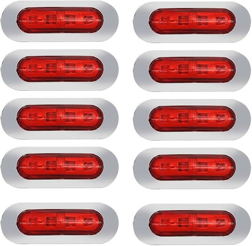 バリエーションコード : 2b2d2j16rq商品コード2b2d2421ot商品名マーカーランプ LED 4連 10個セット 12V / 24V 防水 クロームメッキ サイドマーカー トラック 紅x10ブランドRISACCAカラー紅x10L...