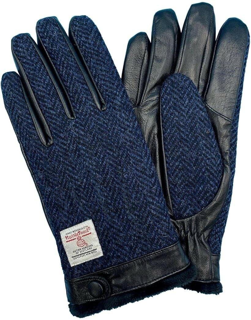 バリエーションコード : 2b23npqg6k商品コード2b23ng0gko商品名ハリスツイード HARRIS Tweed x羊革手袋 メンズ スマホ対応 裏ボア ネイビーへリンボン HBGL008 NVHブランドnature et evo...