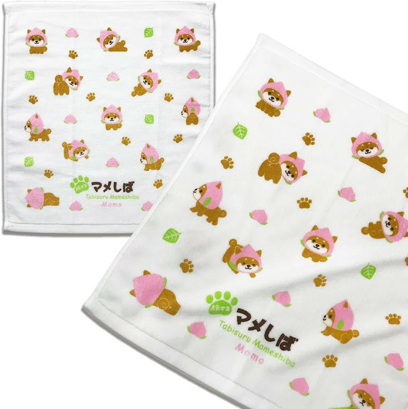 バリエーションコード : 2b2f6uxiqy商品コード2bjy15chdh商品名旅するマメしば ハンドタオル 肌にやさしい やわらか タオル 綿100％ 日本製 かわいい ももバージョンブランドLamPlanning「かわいいマメしばタオ...