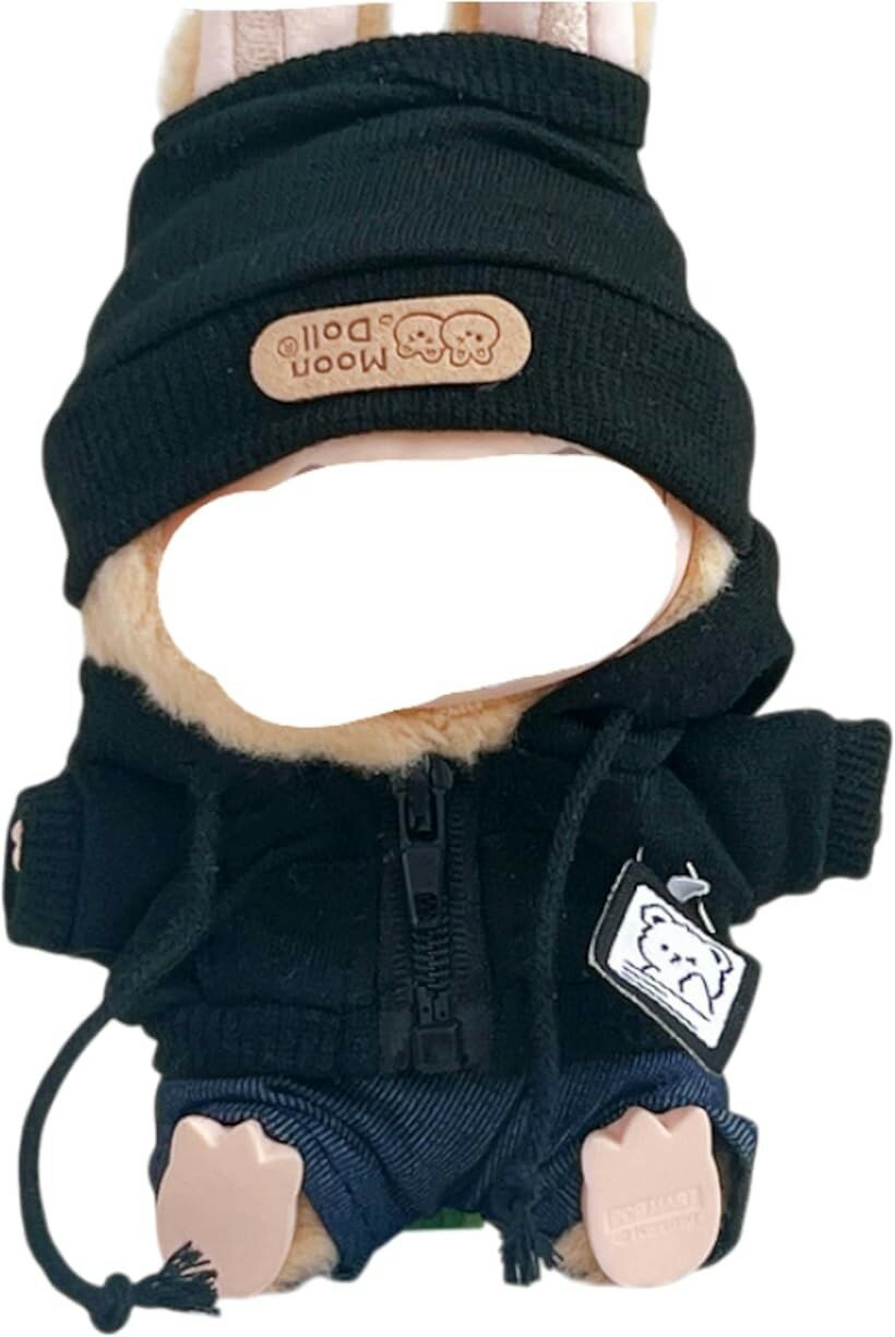 バリエーションコード : 2brh0f2pfr商品コード2brh0fh10o商品名ラブブ用 服 パーカー デニムパンツ ニット帽ブランドAXLUCEカラーブラック　黒ラブブ用の服です。おしゃれに着せ替えれば、写真撮影やお出かけがもっと楽しく...