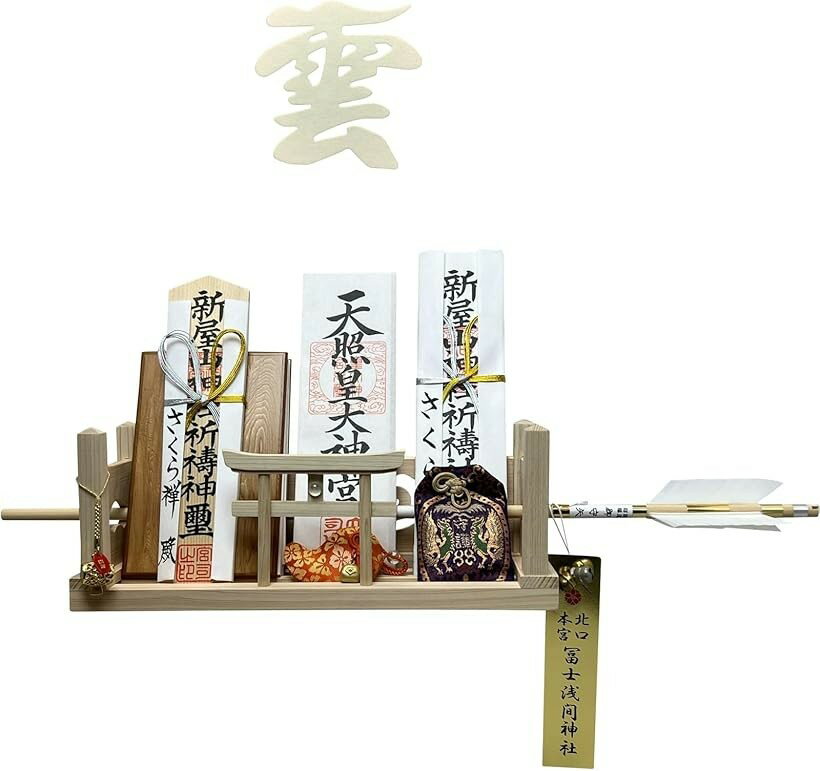 バリエーションコード : 2brkkryt12商品コード2br6rlyn1i商品名神棚 壁掛け モダン 彩雲 水晶 鳥居 国産 ひのき 檜 製 水晶 装飾 お札立て モダン 棚板ブランドさくら禅カラー明神 美濃手漉き和紙の雲サイズ等横33c...
