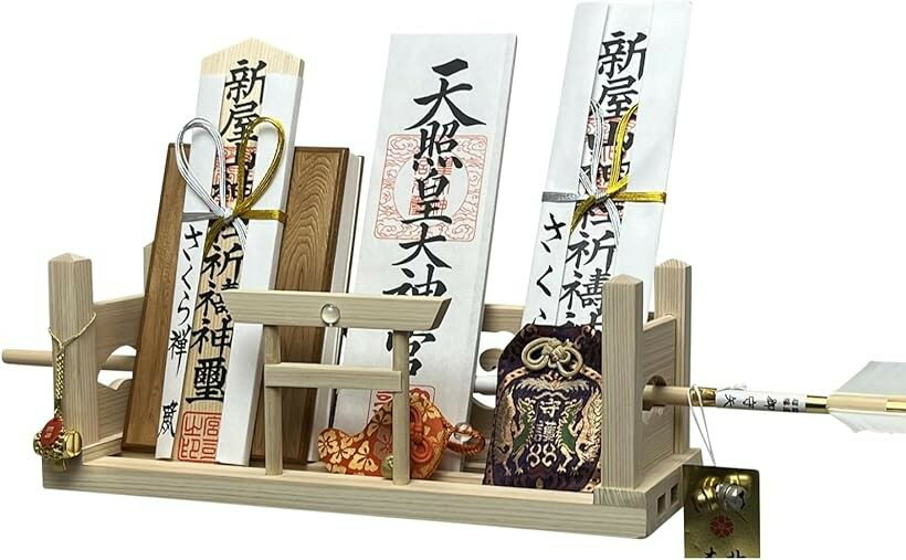 バリエーションコード : 2br8ngrdxu商品コード2br8drnxtu商品名神棚 壁掛け モダン 彩雲 水晶 鳥居 国産 ひのき 檜 製 水晶 装飾 お札立て モダン 棚板ブランドさくら禅カラー1. 神明水晶鳥居サイズ等横33cmx奥...