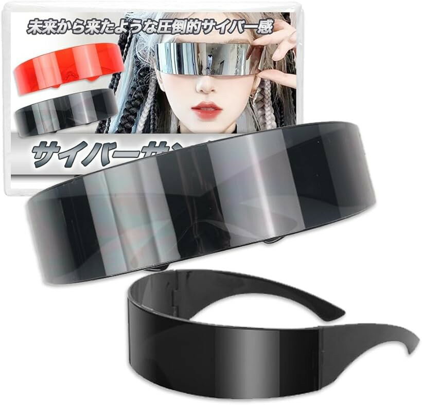 バリエーションコード : 2butig9w6s商品コード2but8sx3pp商品名サイバー サングラス 近未来 宇宙 コスプレ おもしろ クール メガネ 撮影 小道具ブランドNicheezカラーサイバーブラックサイズ等幅/約141mm　奥行...
