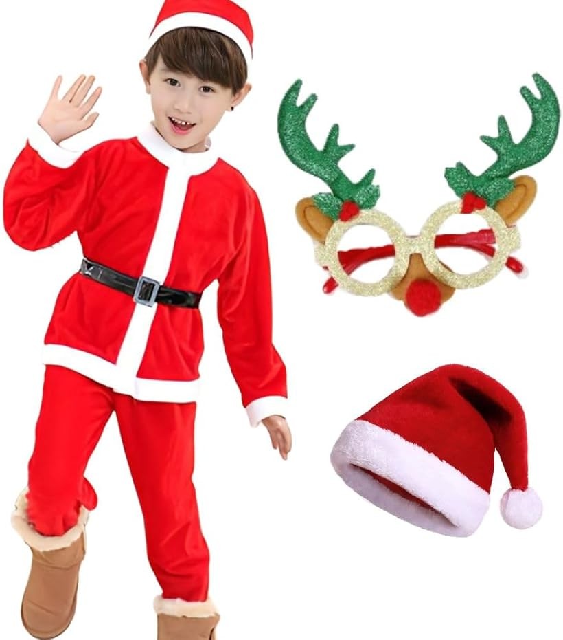 バリエーションコード : 2bj0520occ商品コード2bj0584kcc商品名サンタ コスプレ 子供 トナカイ 眼鏡 付き 男の子 女の子 クリスマス 衣装 仮装ブランドOJUMAHサイズ等120「セット内容」(1)サンタ衣装上下（上着...