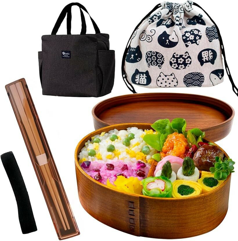 バリエーションコード : 2b9oygoih9商品コード2b98isdqs4商品名招き猫柄巾着バッグ付き 1.曲げわっぱ 柳杉 2.お箸 3.保冷温バッグ 4.巾着 5.お手入れガイド 5点セット 弁当箱一式セット 抗菌 わっぱ 保湿 まげ...