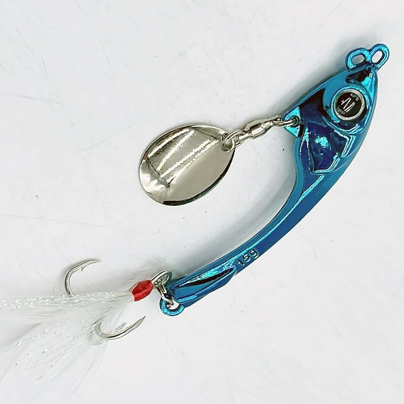 バリエーションコード : 2b94th3yv6商品コード2b945s18s6商品名ブレード ジグ スピンテール スピナー 港湾 シーバス ヒラメ タチウオ マゴチ ナマズ ブラックバス 進化系 弦月 17g ブルーブランドLEXORカラーブ...