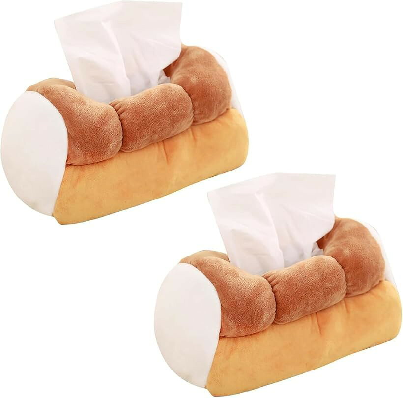 バリエーションコード : 2bjnox8hun商品コード2b9kt0uhrg商品名ティッシュ カバー ケース パン そっくり かわいい おもしろ インテリア ふわふわ ブラウン＆ホワイト 幅25x奥行15x高さ15cm/2個セットブランドF...